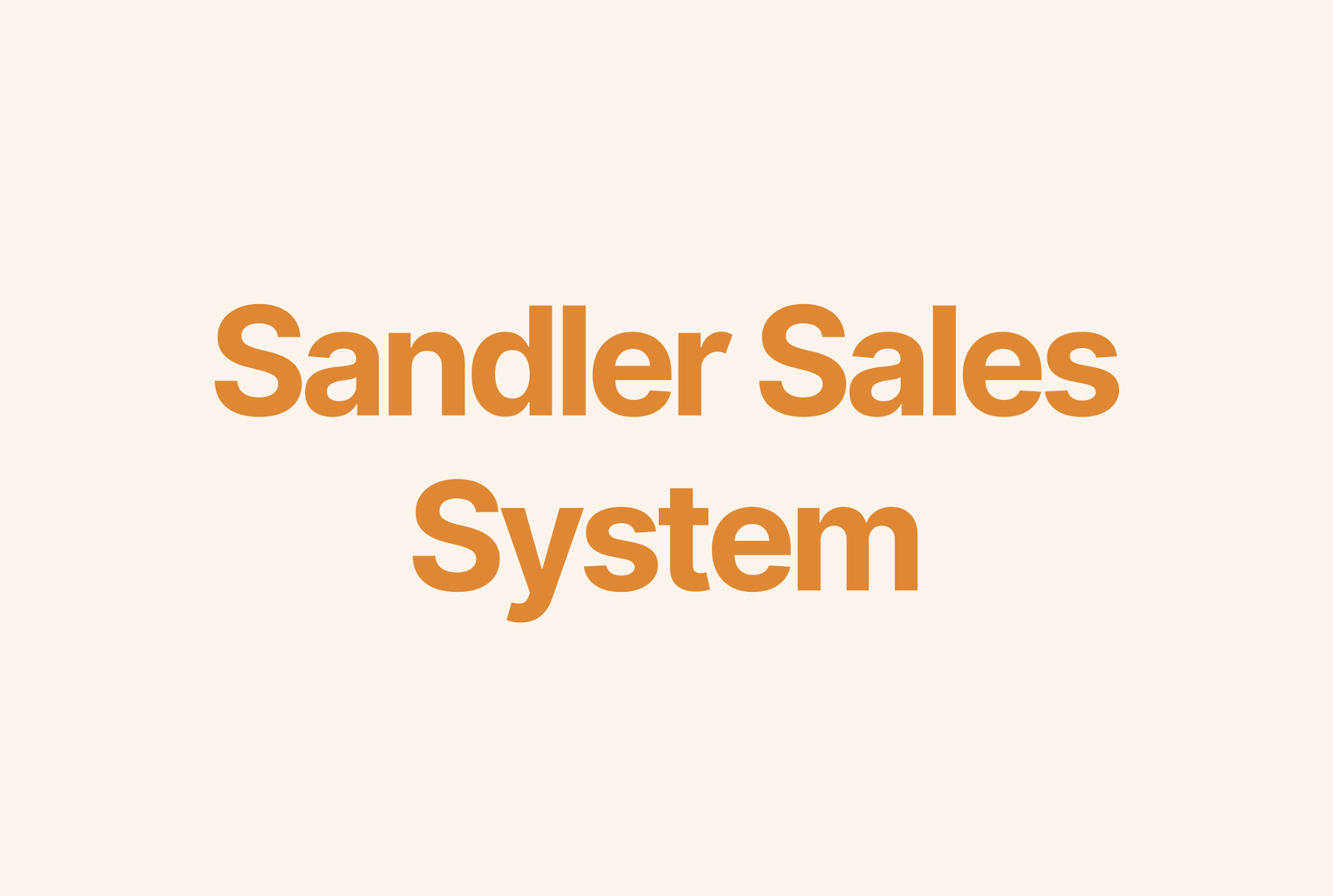 Checklist: Sandler Sales System
