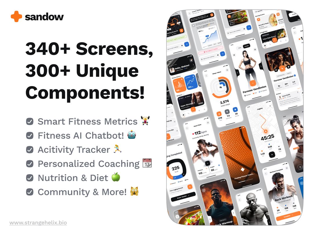 strangehelix.bio | Product | sandow UI Kit: AI-Driven Fitness ...