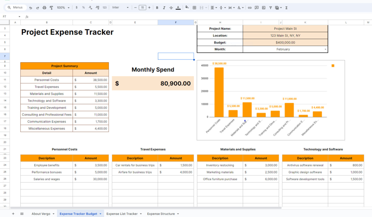 Vergo AI | Free Construction Project Expenses Tracker