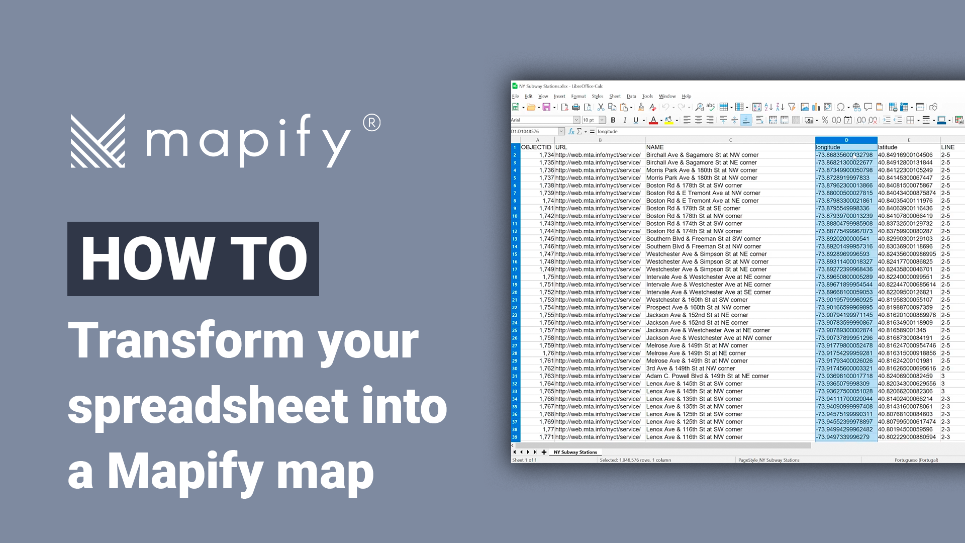 How To Transform your spreadsheet into a Mapify map