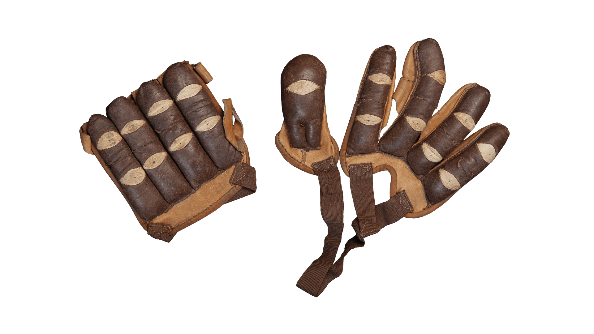 Brown Leather Batting Gloves