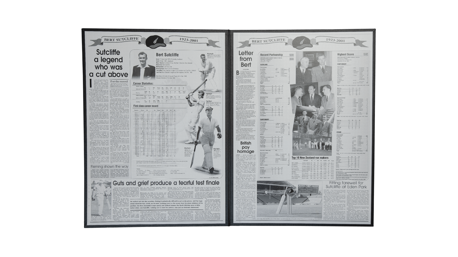 Montage of Bert Sutcliffe