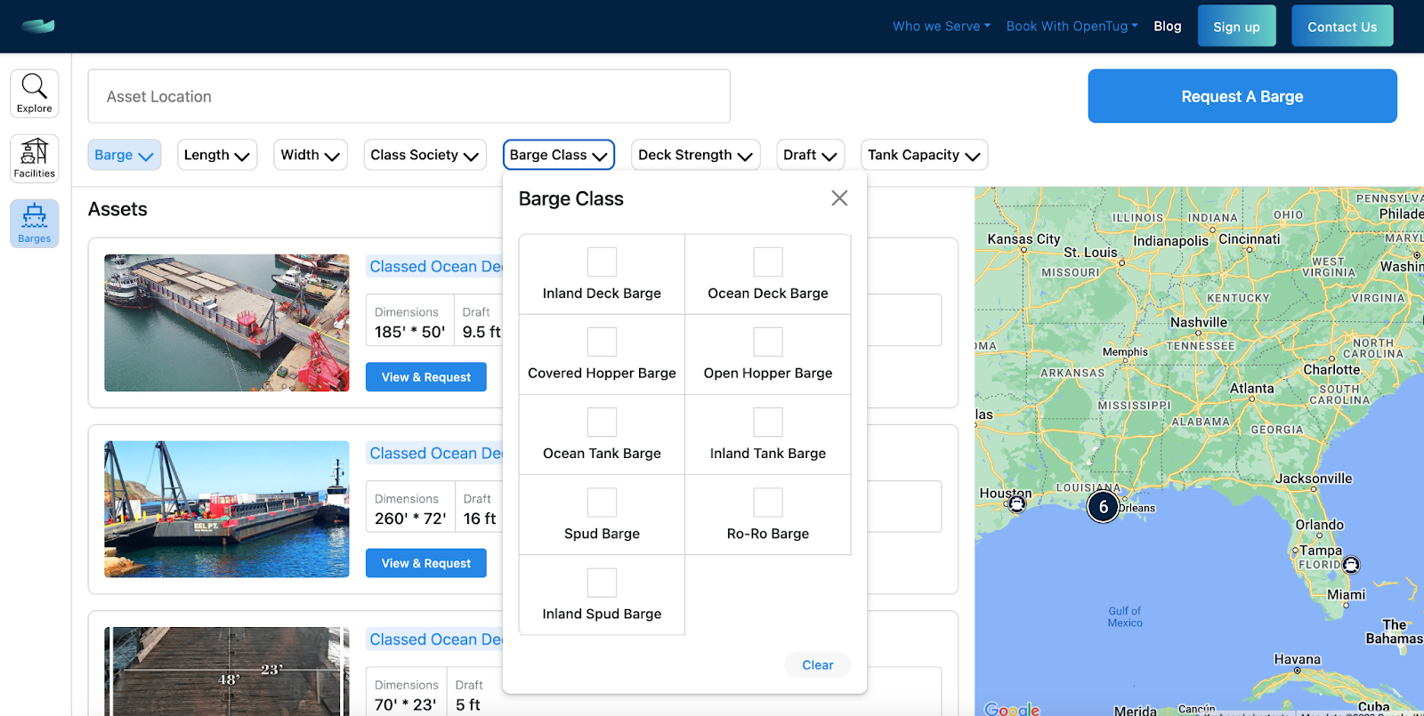 Barge Chartering with OpenTug