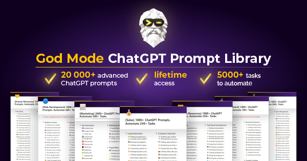 God of Prompt - Best AI Prompts for ChatGPT, Midjourney, Bard, & Bing AI