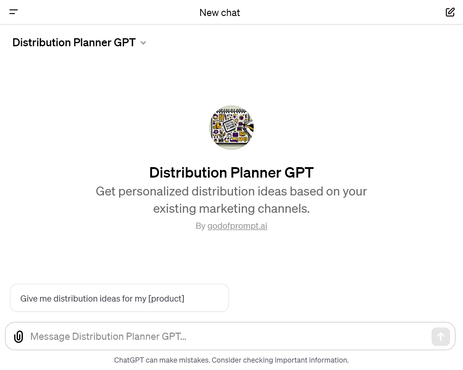 Distribution Planner GPT - Get personalized distribution ideas based on ...