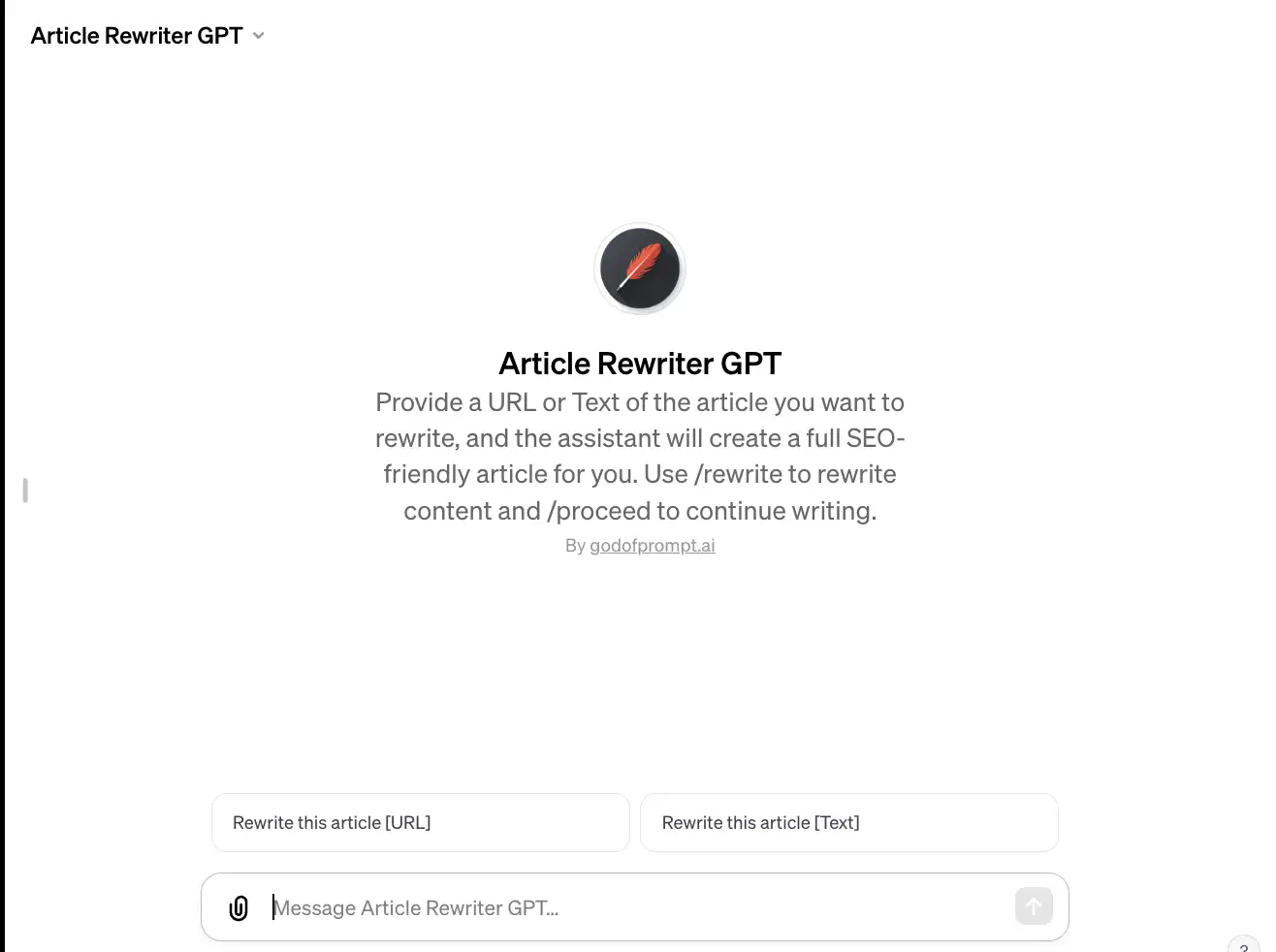 Article Rewriter GPT - SEO tool for rewriting articles.