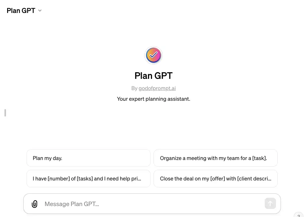 Plan GPT - Your expert planning assistant.