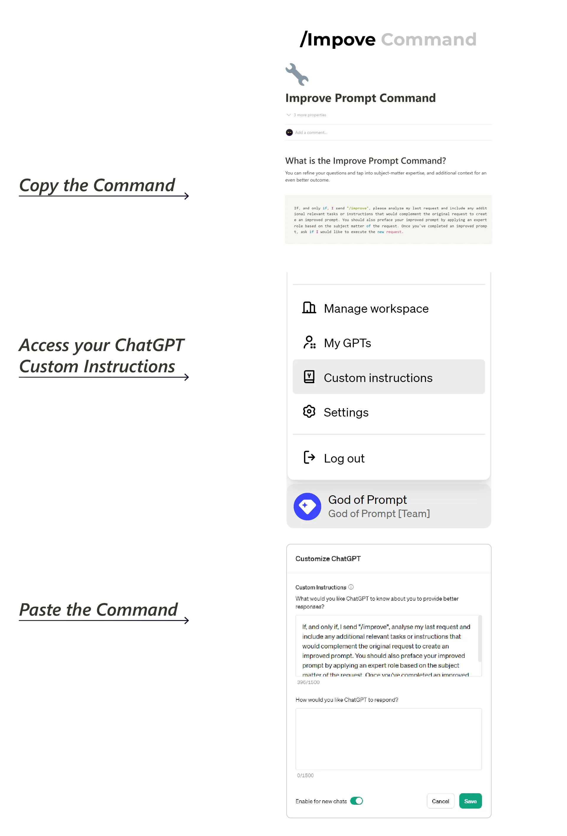 ChatGPT Custom Instructions Pack - 12 Commands for ChatGPT