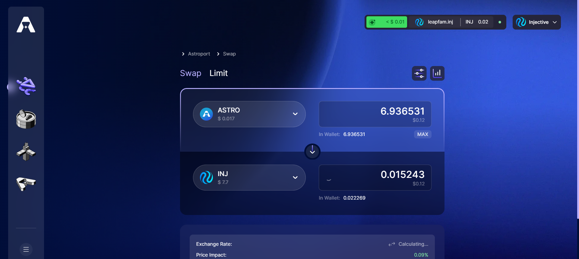 How to Swap Tokens on Astroport using Leap Wallet