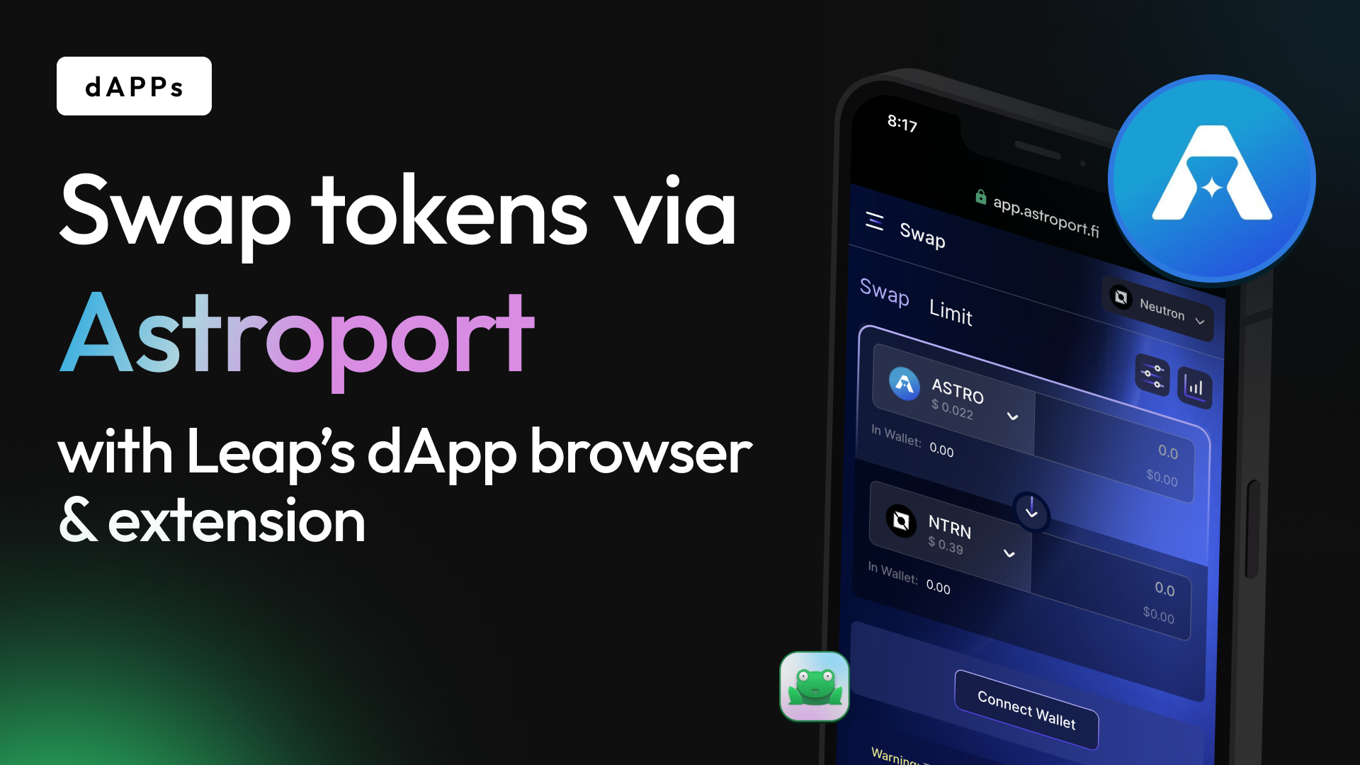 How to Swap Tokens on Astroport using Leap Wallet