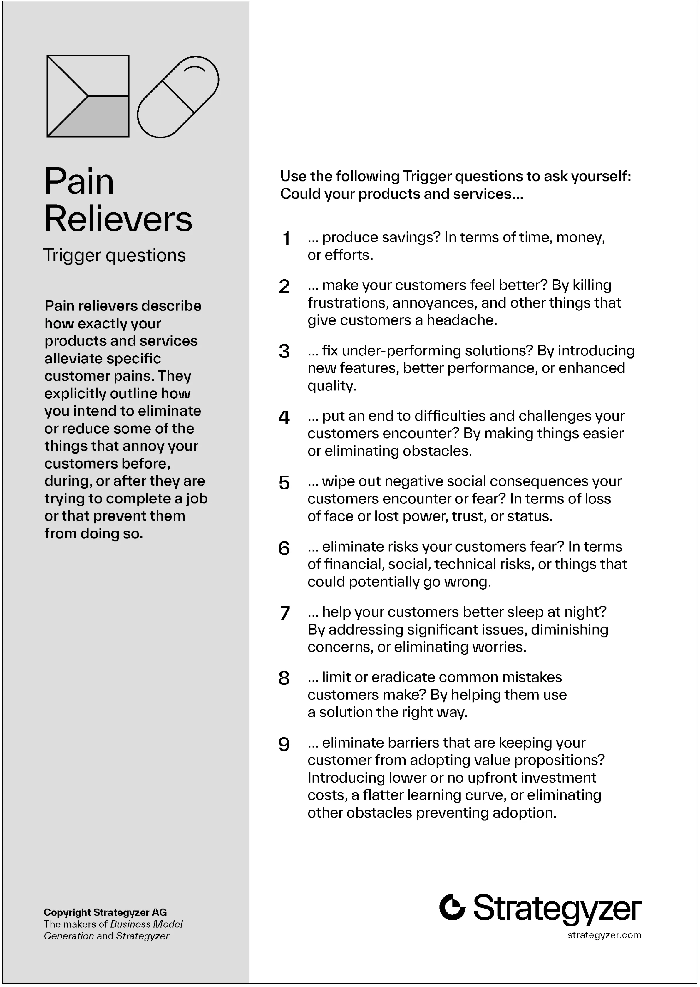 Pain Relievers: Trigger Questions