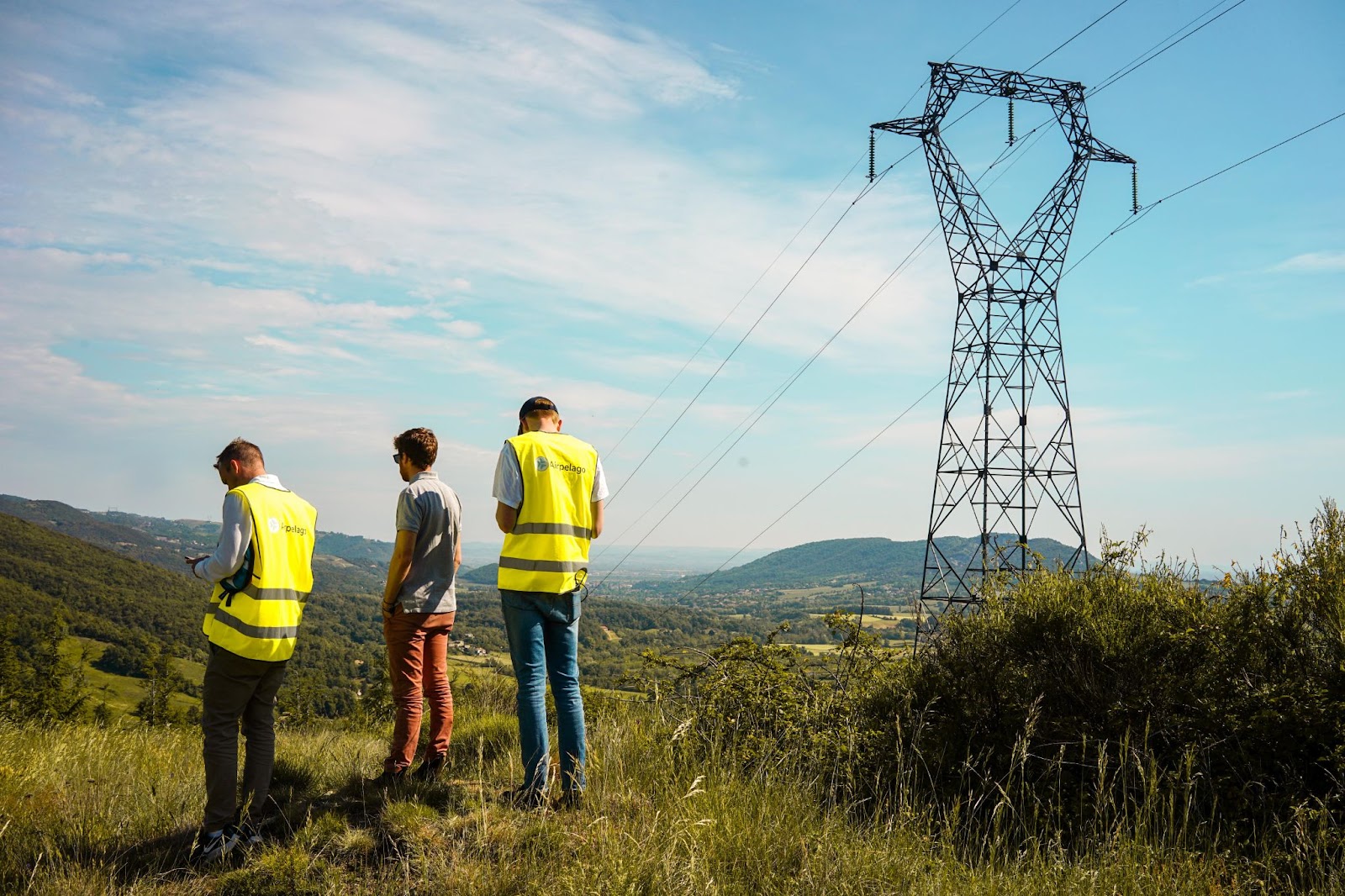 Testing the range of Airpelago's automated drone inspection of power ...