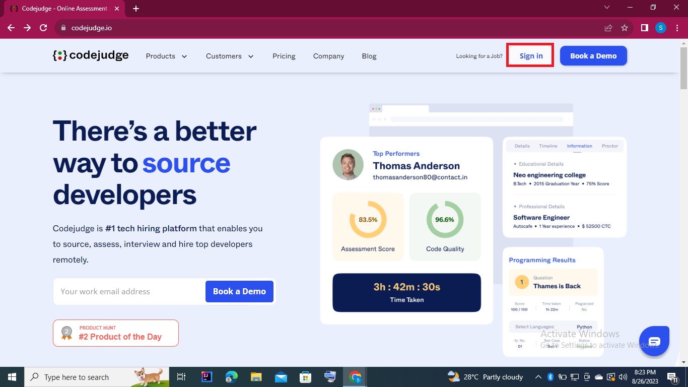 How Candidates Can Log In Using Standard Email Login Codejudge
