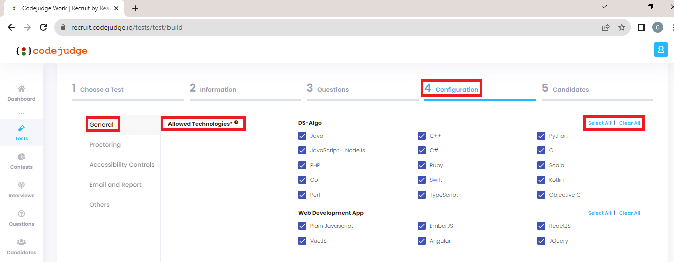 Configuring Tests: Understanding Allowed Technologies, Dynamic Test ...