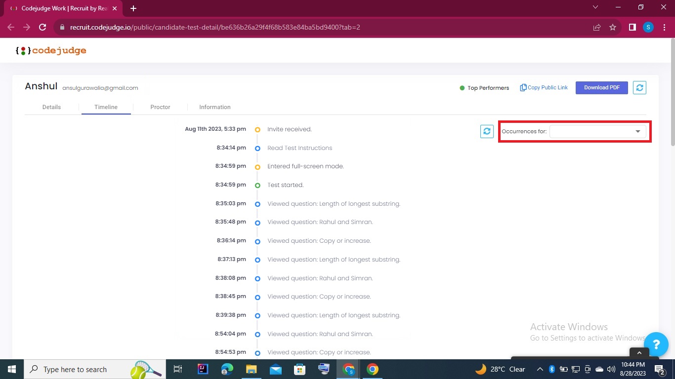 Data-Driven Reports: Analyzing Timeline, Proctor, and Information | Codejudge