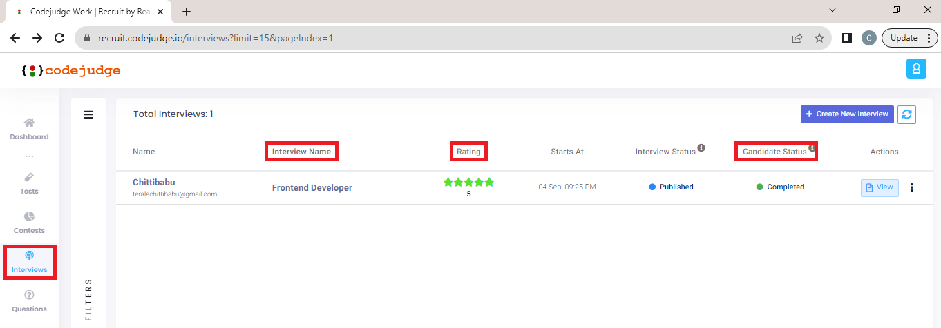 Evaluation Overview: Ratings and Interview Reports | Codejudge