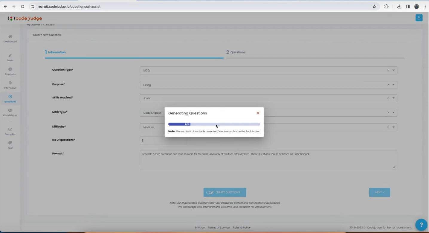 Codejudge Product Updates - Nov 2023