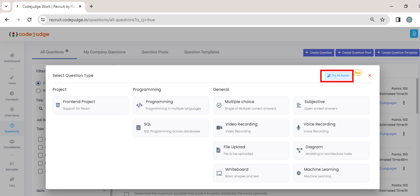 Revolutionize Hiring: AI-Generated Questions with Codejudge's Cutting-Edge AI Assist | Codejudge