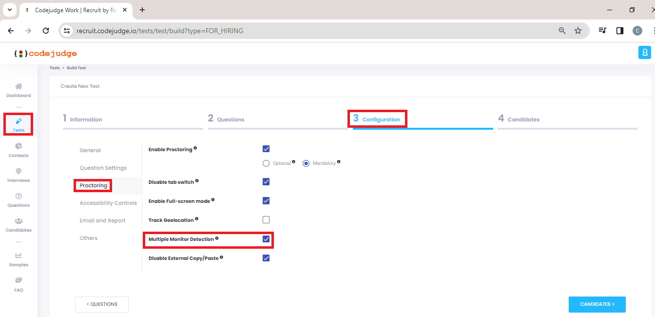 Exploring Multiple Monitor Detection for Secure Assessments | Codejudge