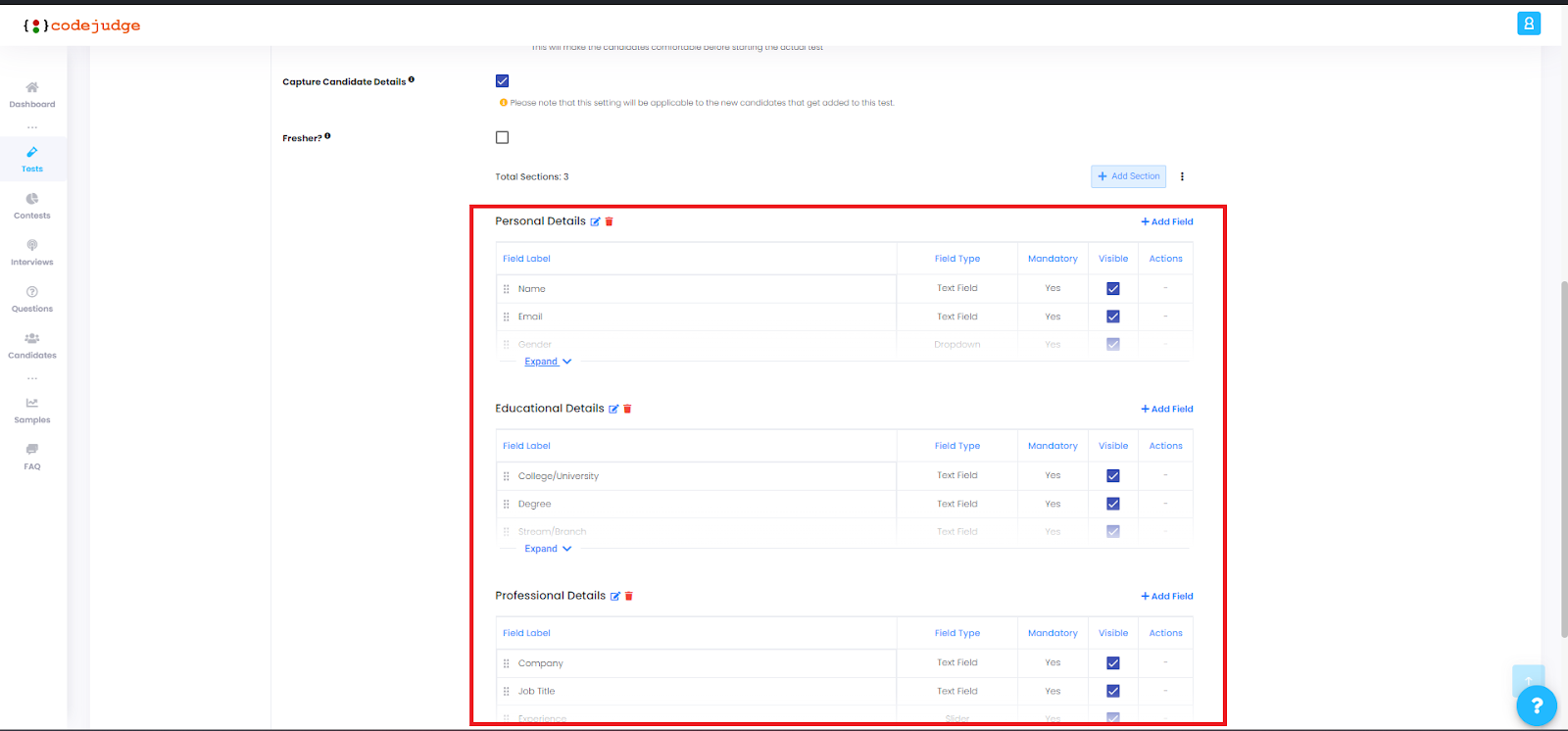 Optimizing Candidate Data Collection with Customizable Forms | Codejudge