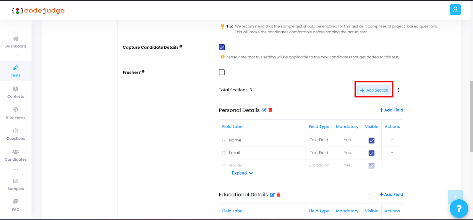 Optimizing Candidate Data Collection with Customizable Forms | Codejudge