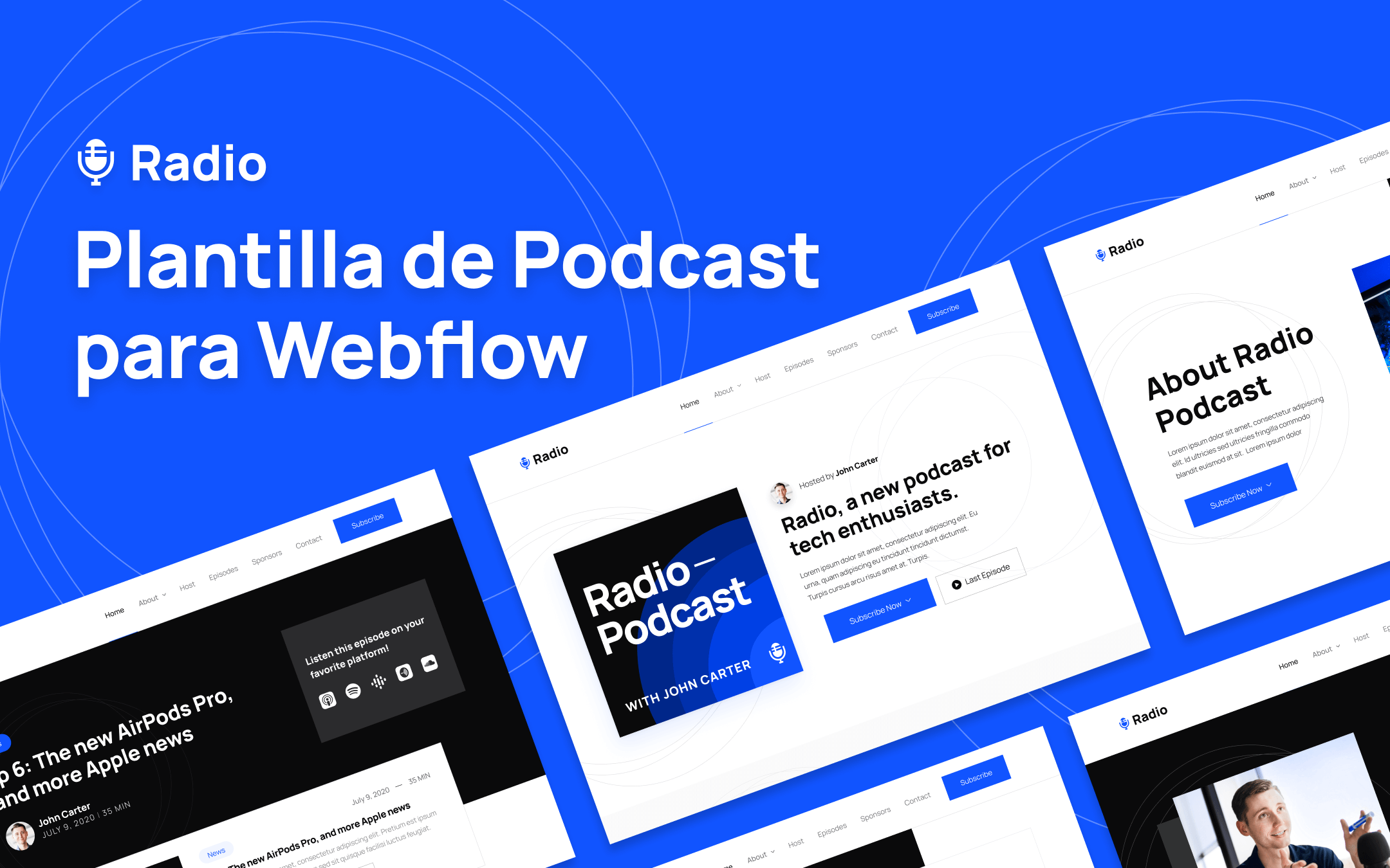 Plantilla de Podcast para Webflow - Radio | BRIX Plantillas