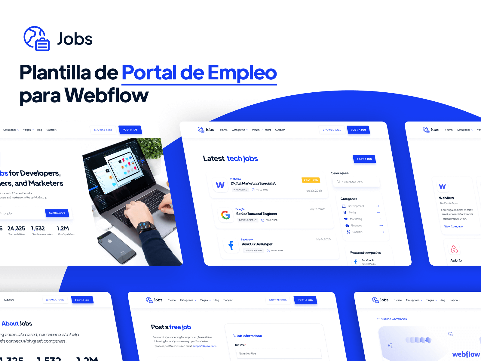 Plantilla de Portal de Empleo para Webflow | BRIX Plantillas
