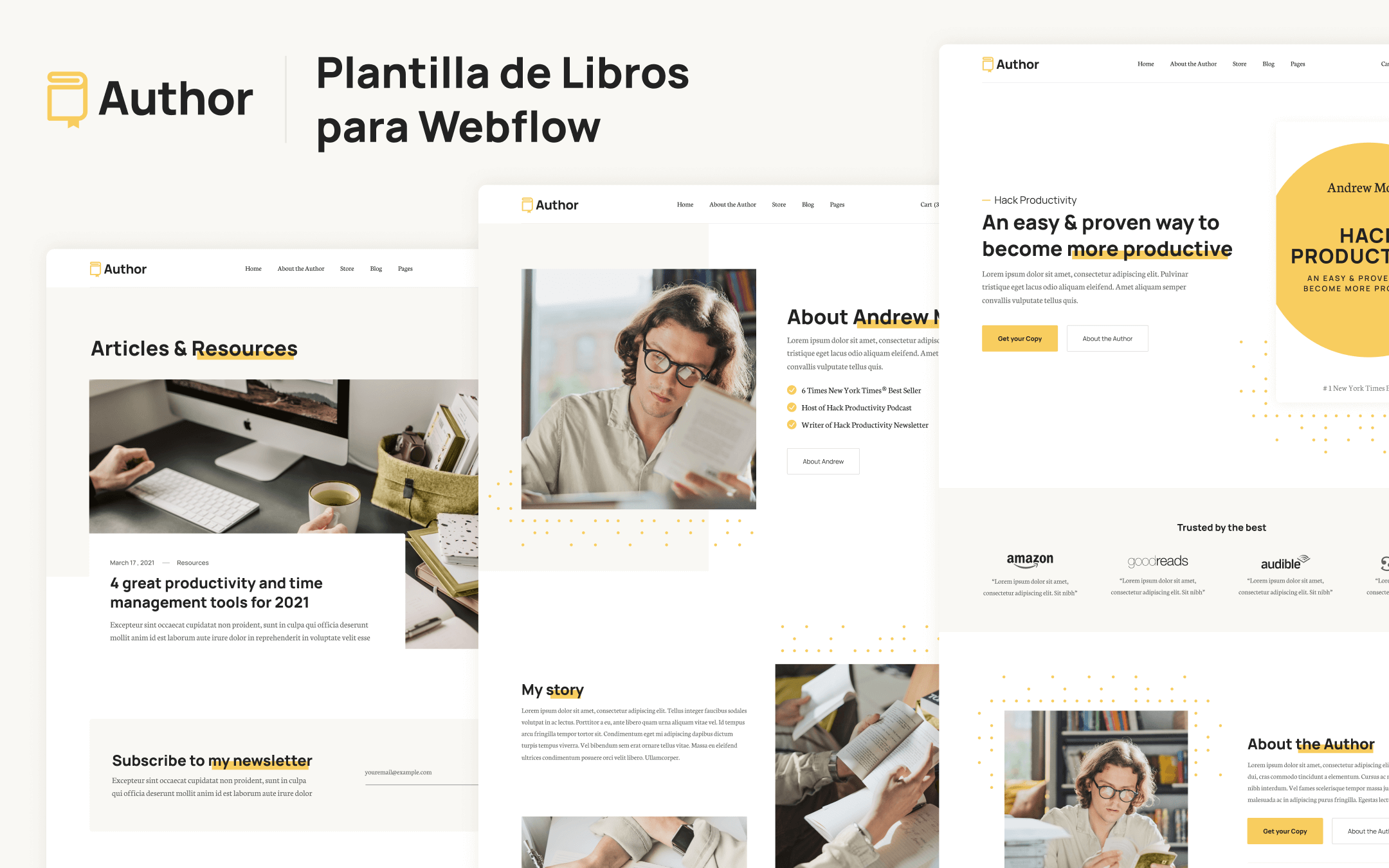 Plantilla de Libro para Webflow - Author | BRIX Plantillas