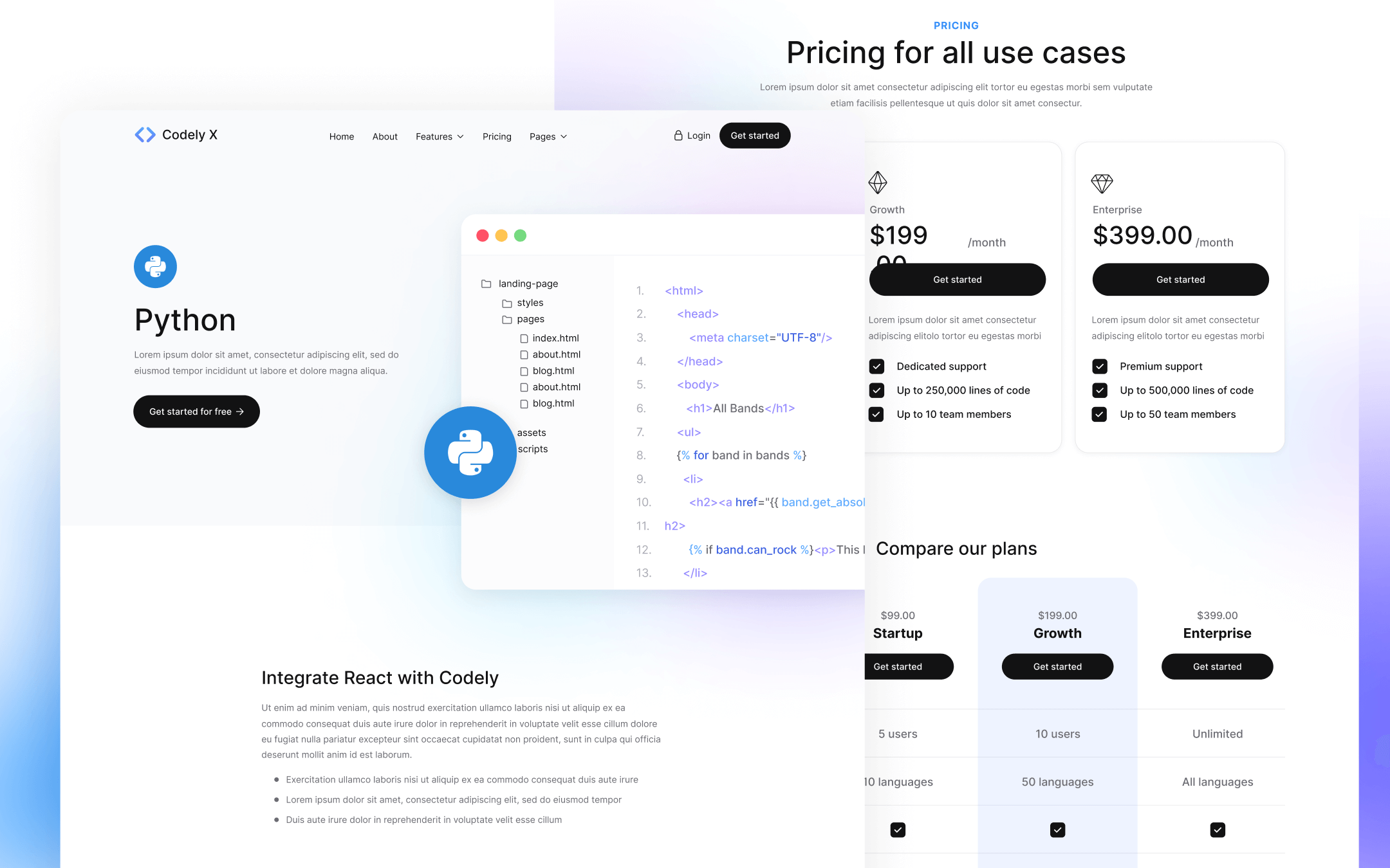 Plantilla de Empresa de Tecnología para Webflow - Codely X | BRIX ...