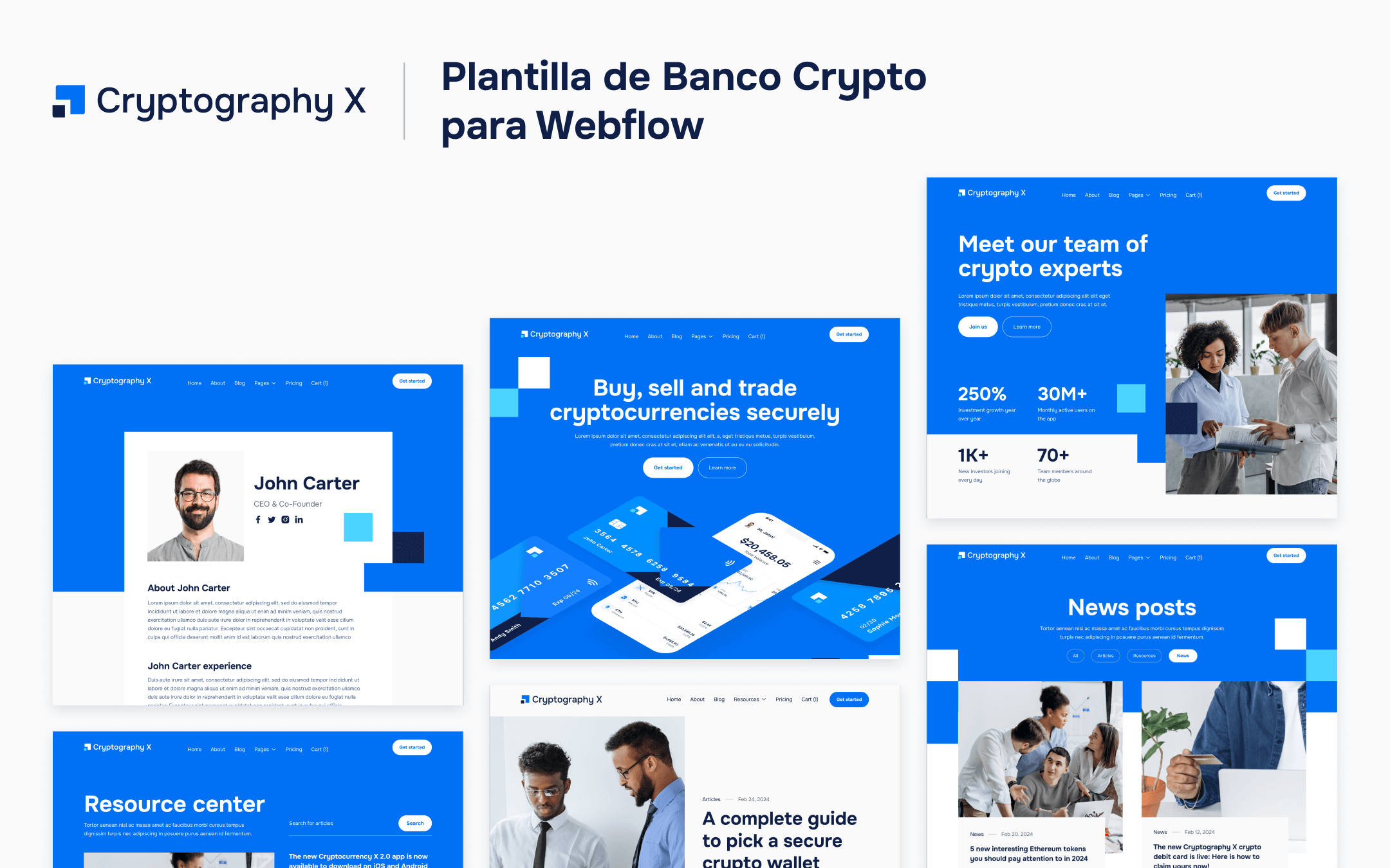 Plantilla de Banco Crypto para Webflow - Cryptography X | BRIX Plantillas