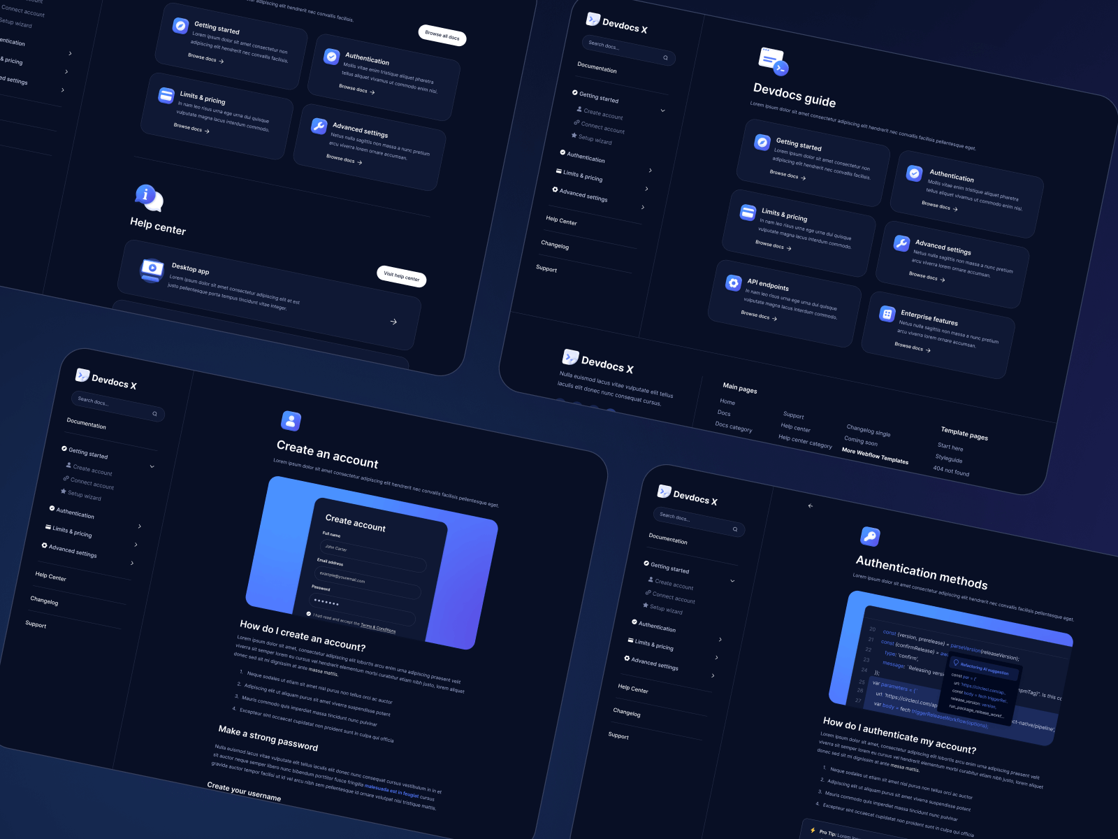Plantilla de Documentación para Webflow - Devdocs X | BRIX Plantillas