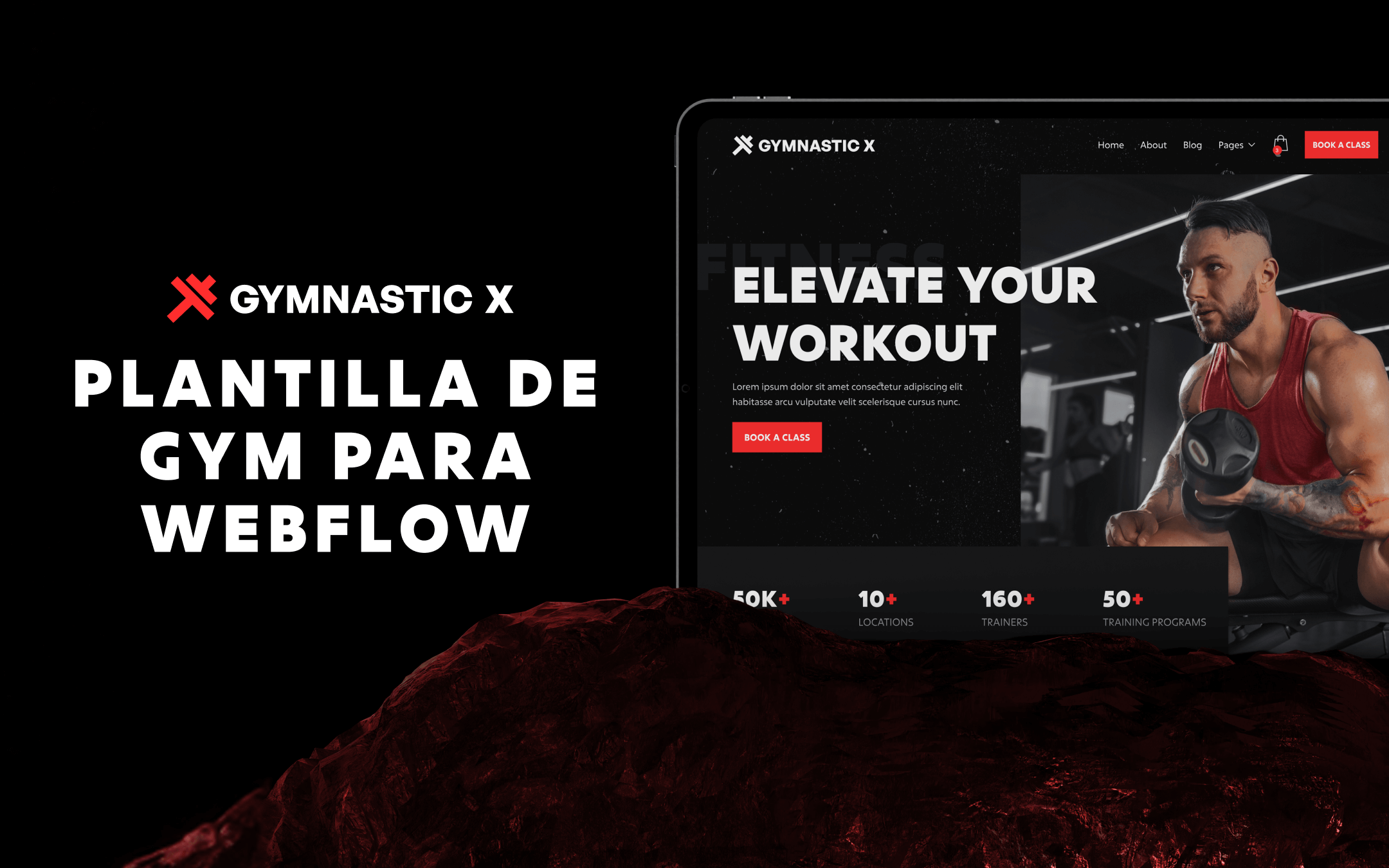 Plantilla de Gym para Webflow - Gymnastic X | BRIX Plantillas