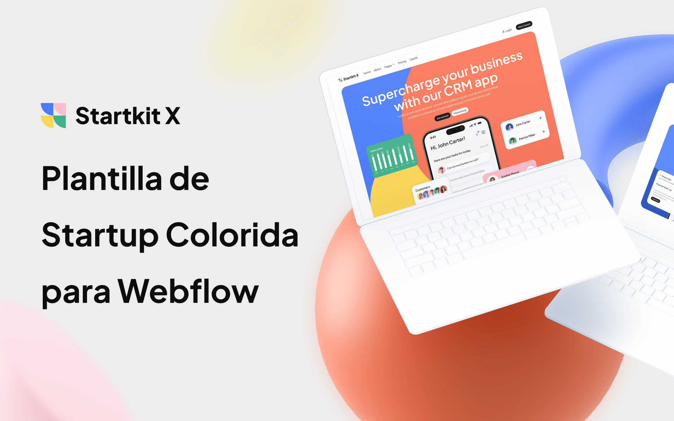 Plantilla de Startup Colorida para Webflow - Startkit X | BRIX Plantillas