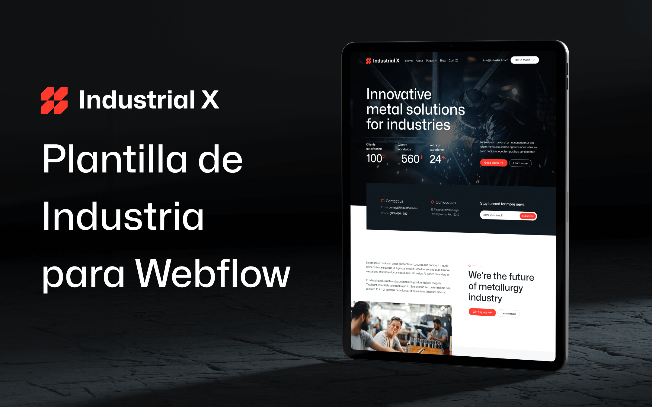 Plantilla de Industria para Webflow - Industrial X | BRIX Plantillas
