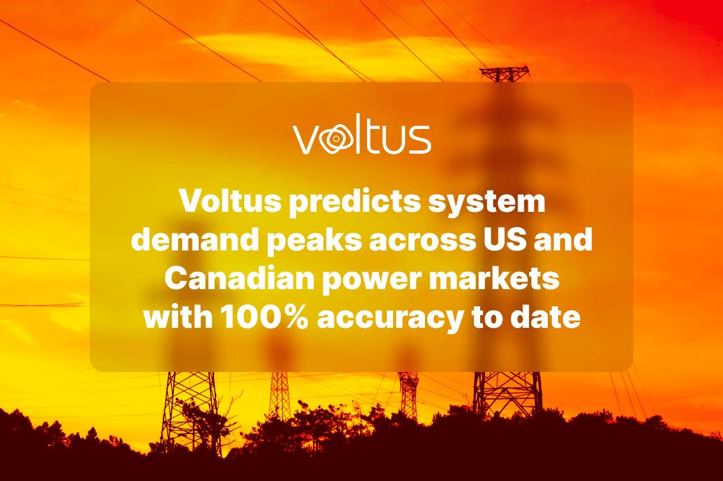 Voltus Predicts System Demand Peaks Across US & Canadian Power Markets