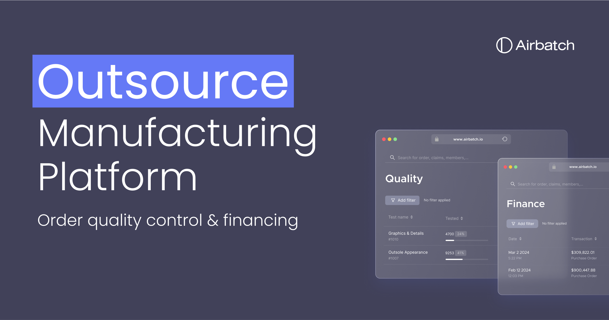 Airbatch | Platform for Outsource Manufacturing