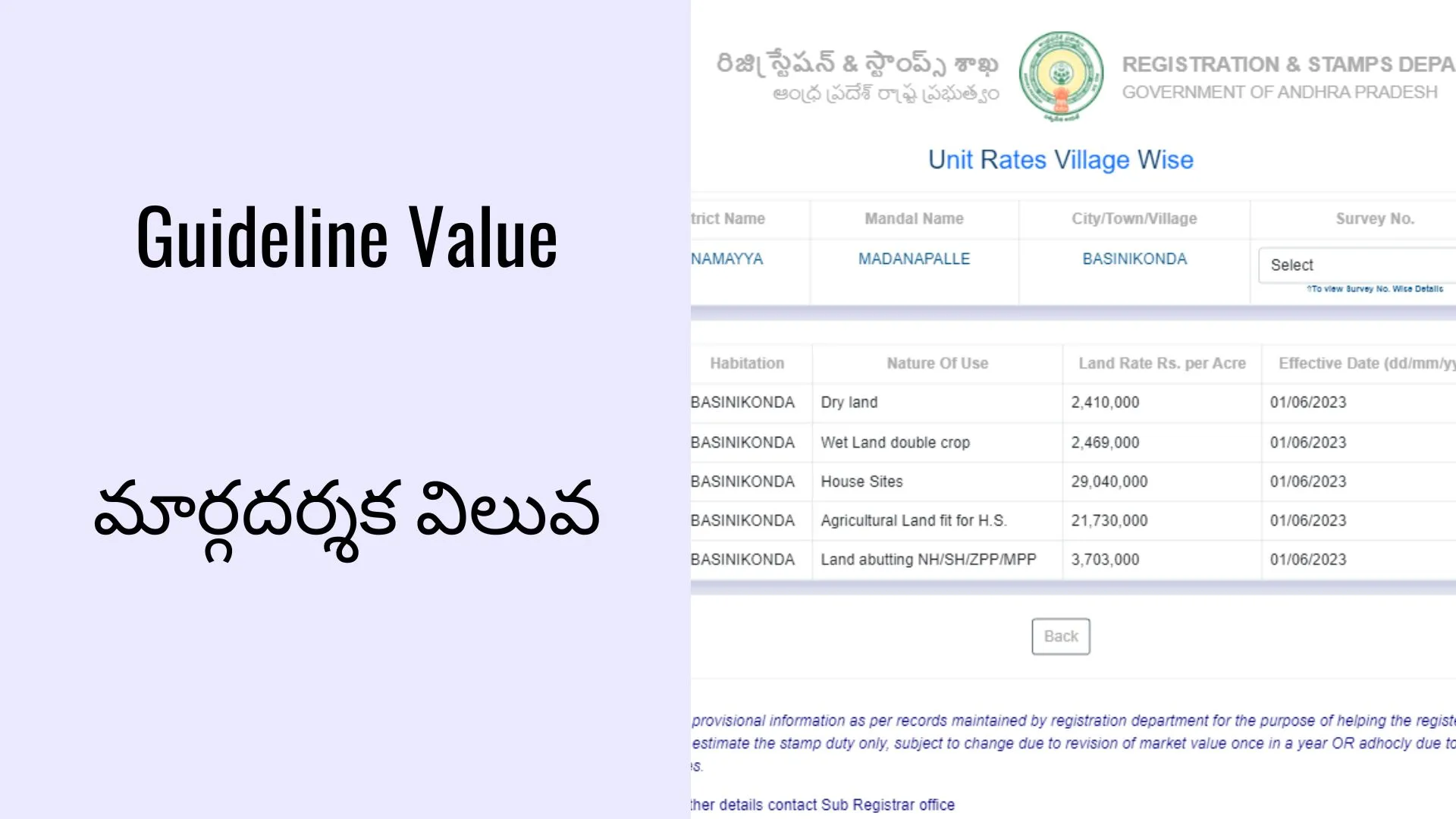 Andhra Pradesh Guideline Value