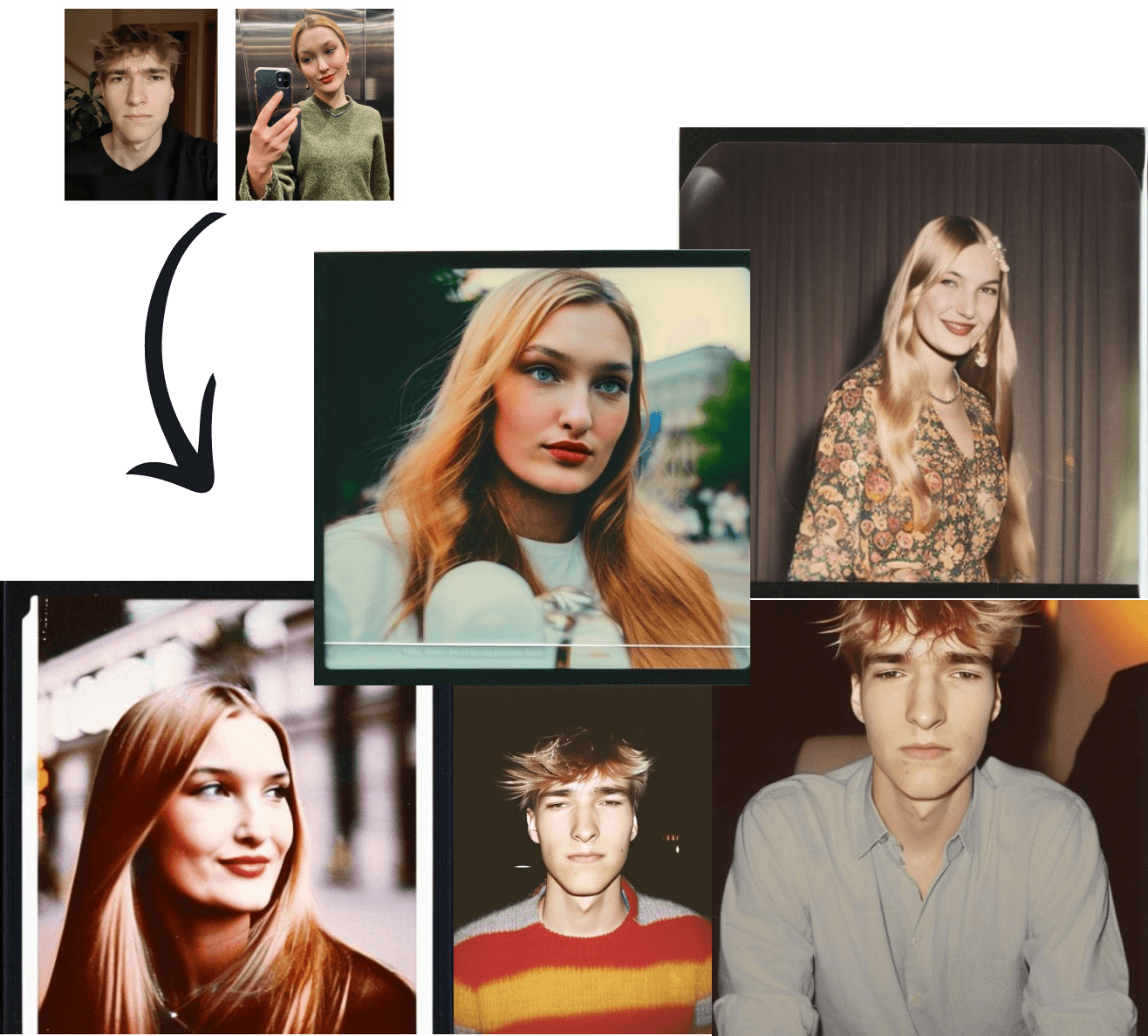 Polaroid and retro style photo AI
