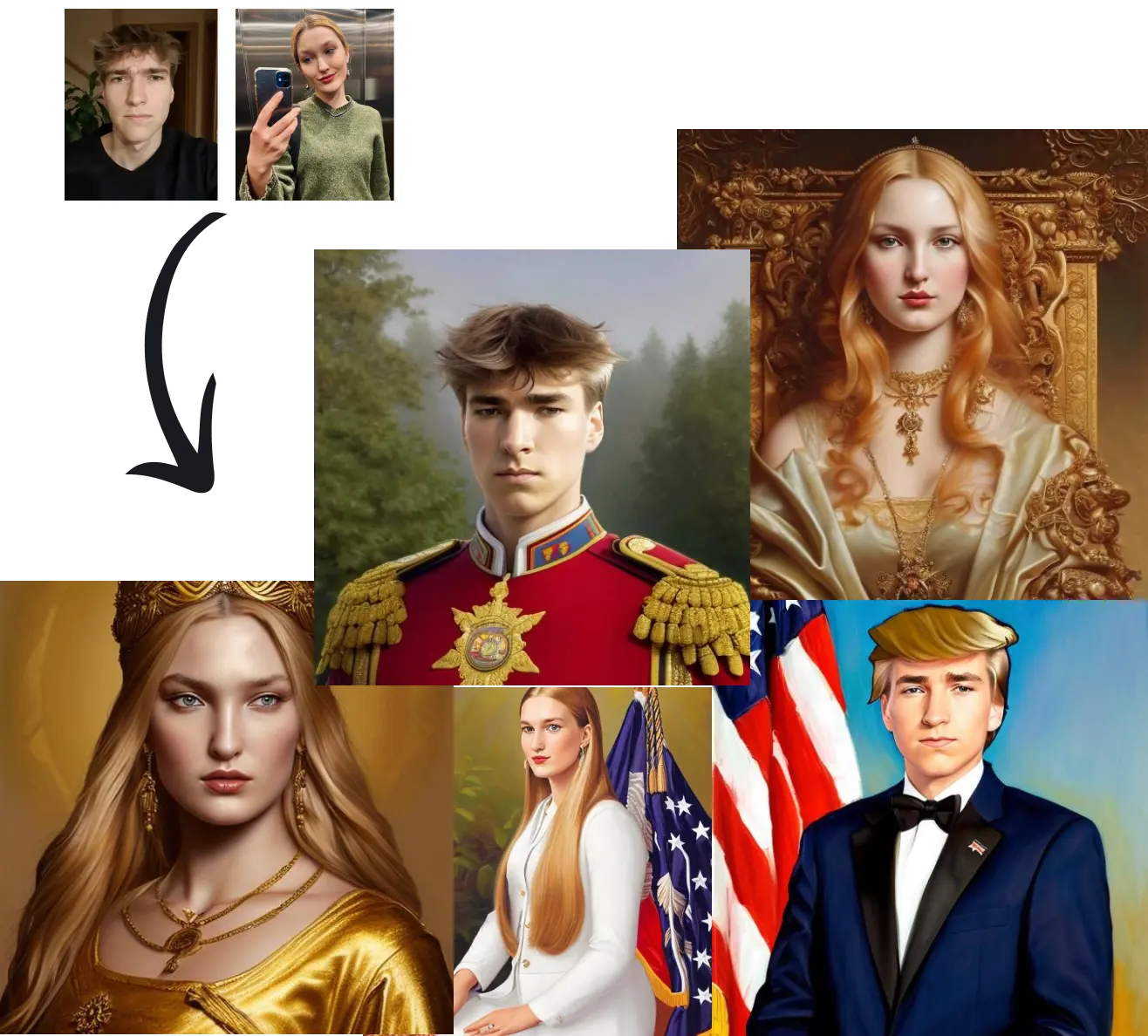 Royal style photo AI profile pictures