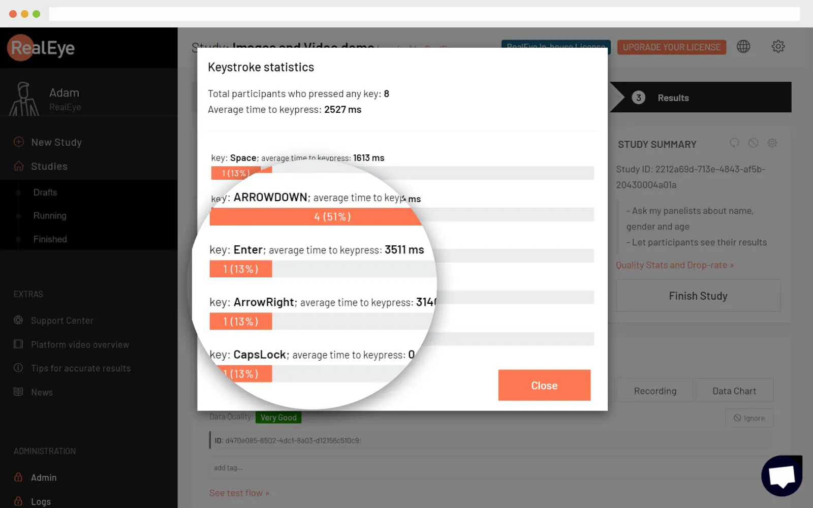 RealEye.io Dashboard: Study Creation, Fielding, Analysis
