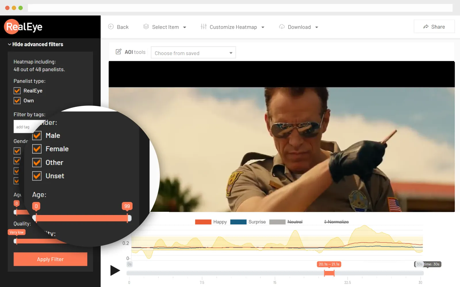 Análisis de atención y codificación facial - Comprensión de emociones