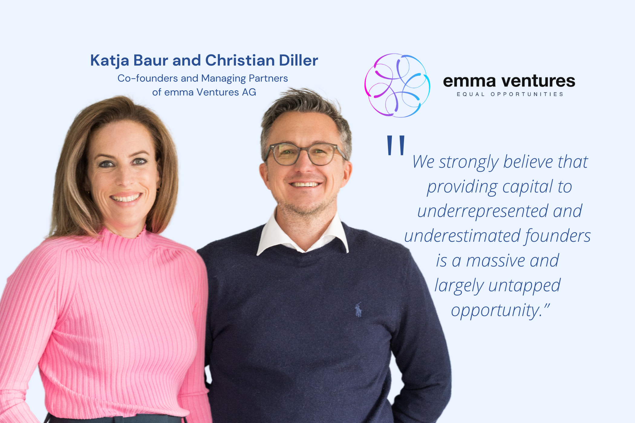 Meet our Investor Members Katja Baur and Christian Diller, co-founders and Managing Partners of ...