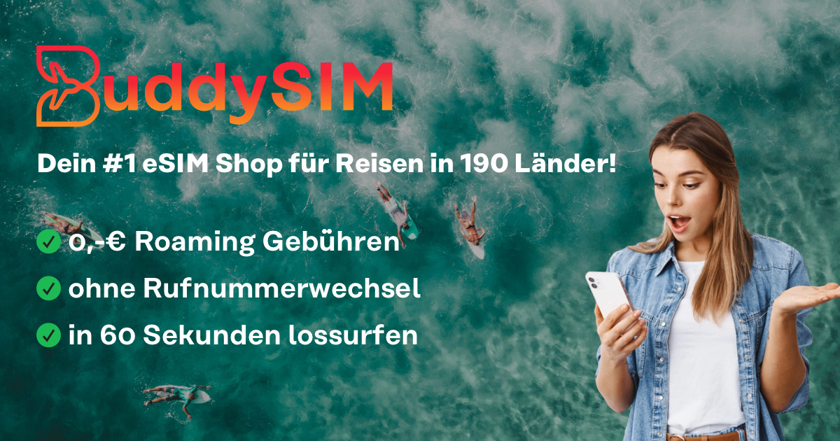 BuddySIM®️ | Dein #1 Shop für weltweite eSIM Prepaid Datenpakete