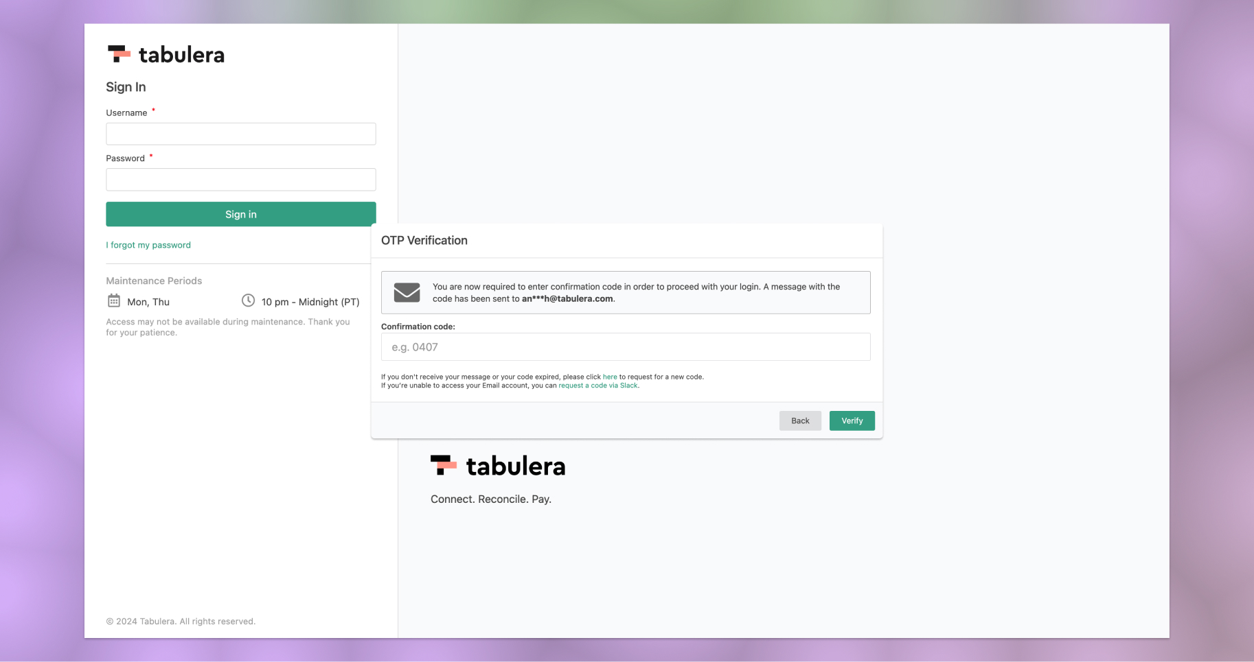 Tabulera Login with Two-Factor Authentication (2FA) Guide | Tabulera