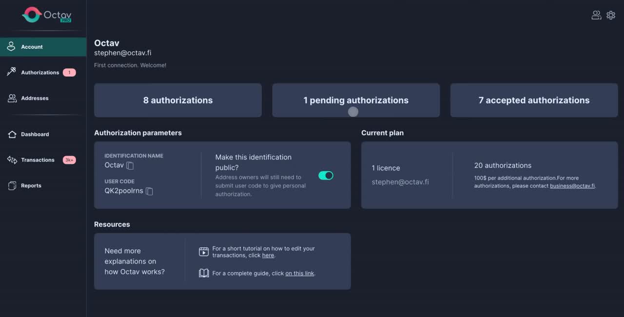 Octav | Label, Report, and Reconcile DeFi Transactions
