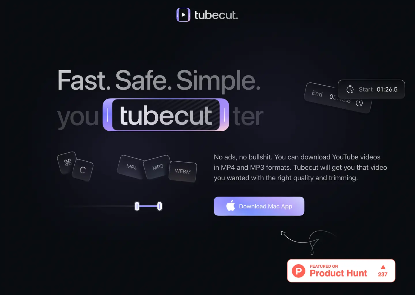 tubecut | Narrow Labs Web Design Inspiration