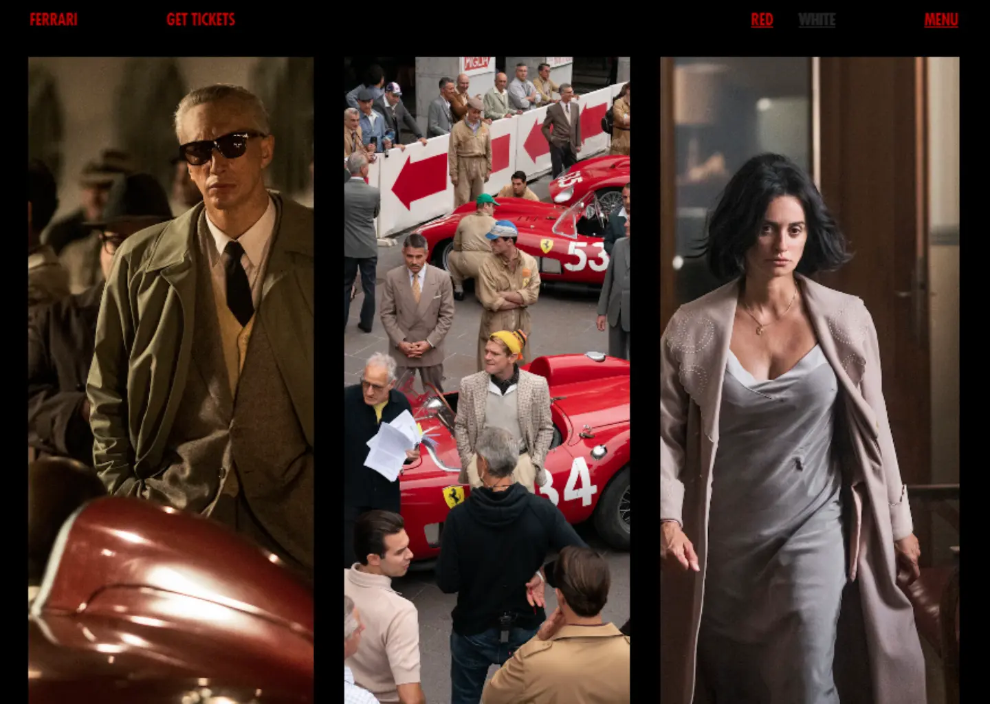 Ferrari Movie | Narrow Labs Web Design Inspiration