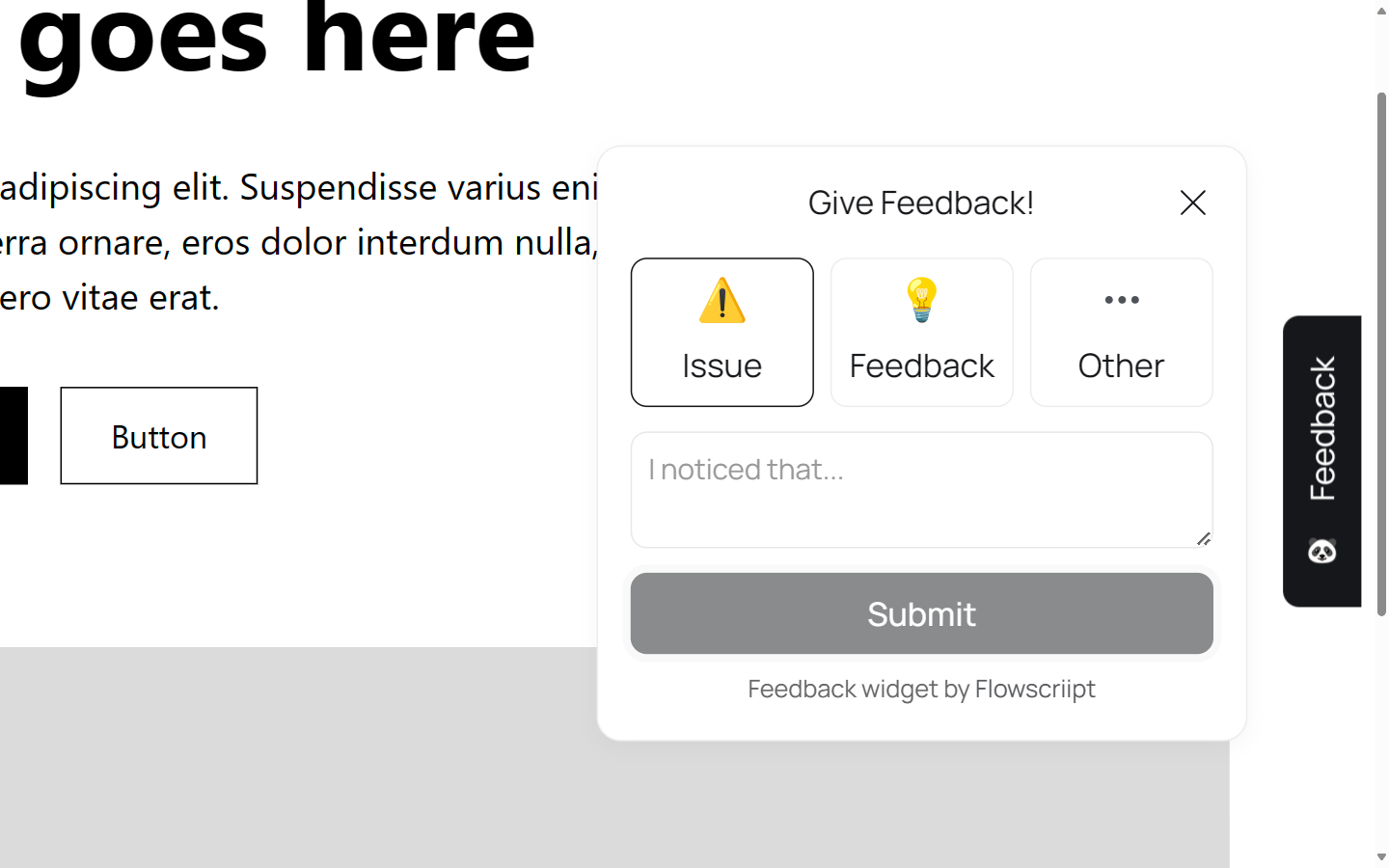 Webflow Form Elements Component: Feedback Widget 1