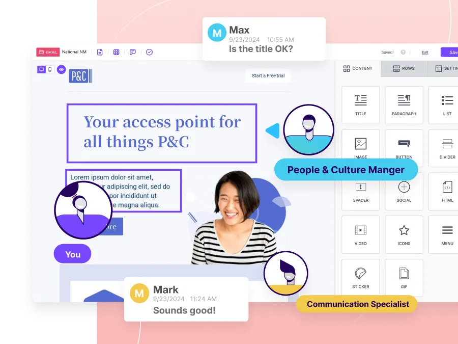 HTML Email Builder for HR Communications | Beefree