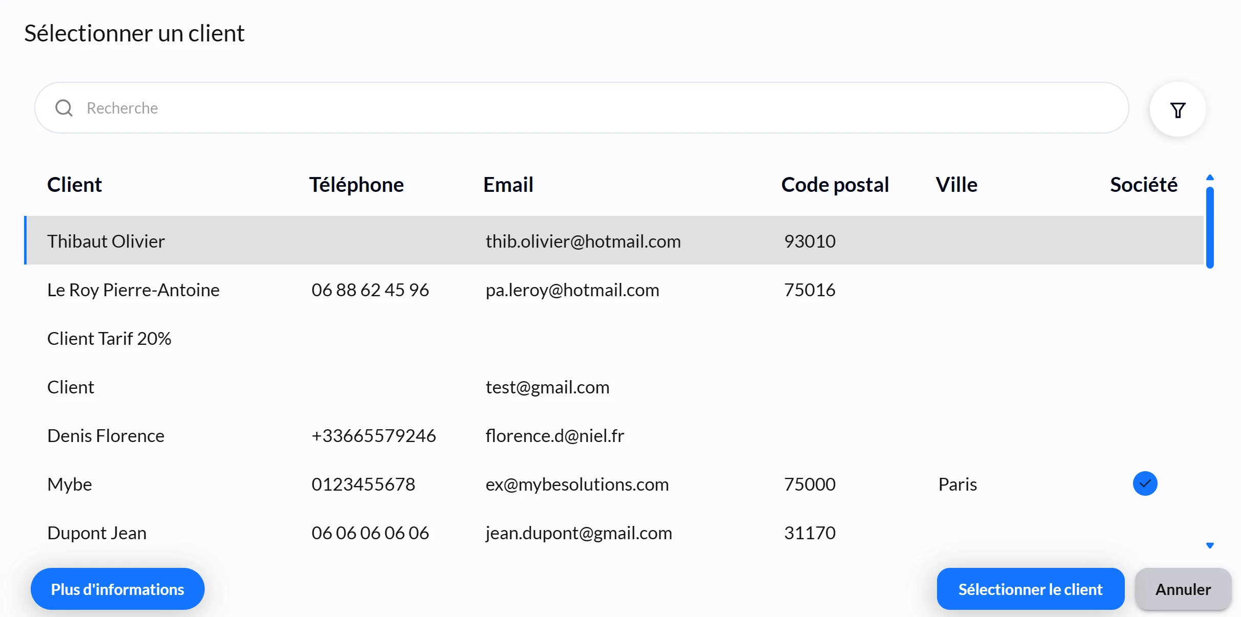 Identifier un client en caisse | Aide en ligne mybe